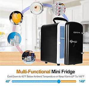 AZICYN Mini Fridge Portable Thermoelectric 4 Liter Cooler And Warmer for Skincare, Eco Friendly Beauty Fridge for Foods,Cosmetics, Medications Home And Travel,Purple