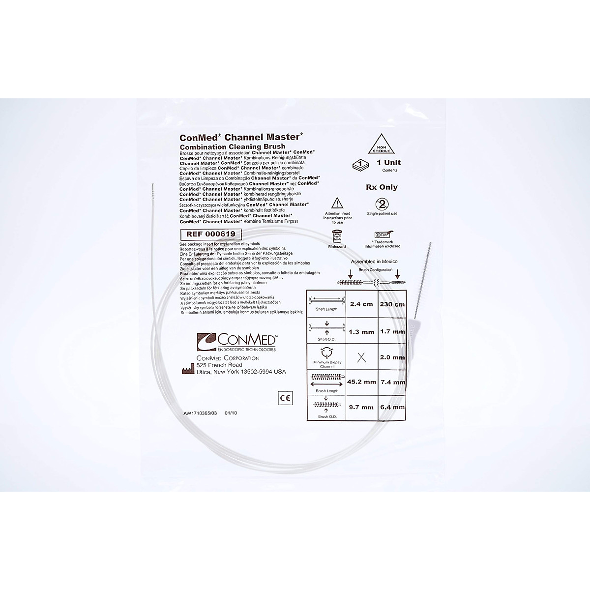 Conmed Corp Channel Master Combination Cleaning Brushes, 230CM x 2.00MM, 000619 (Case of 50)