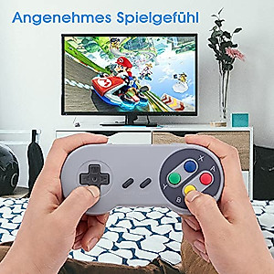 Rii Game Controller, SNES Retro USB Controller, Classic Gamepad Joystick, PC Super Classic Joypad Gamestick for PC, Raspberry Pi, Windows MAC Liunx, Android GP100 (Grey, 2 Pack)