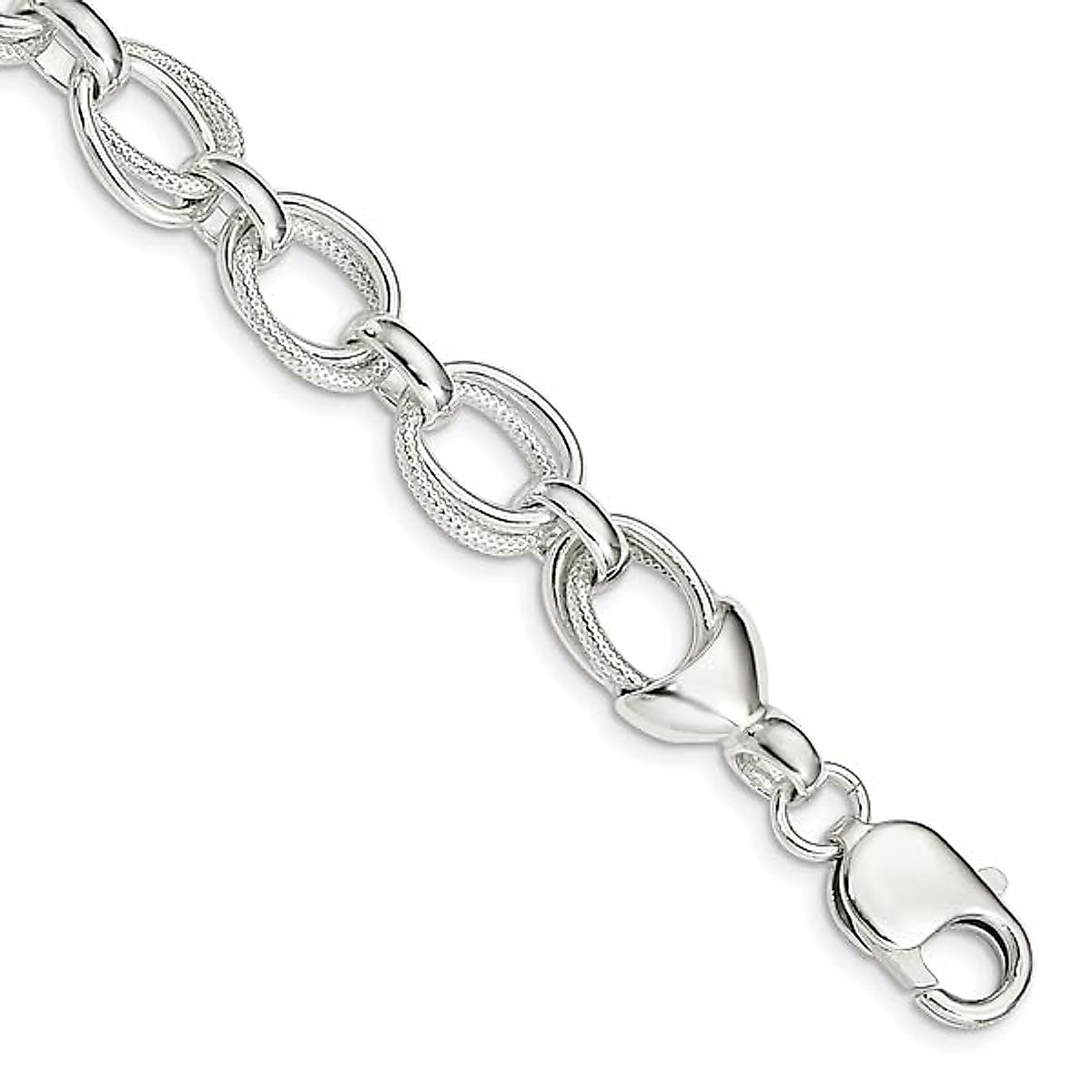 IceCarats 925 Sterling Silver Link Chain Bracelet 7.5 inch
