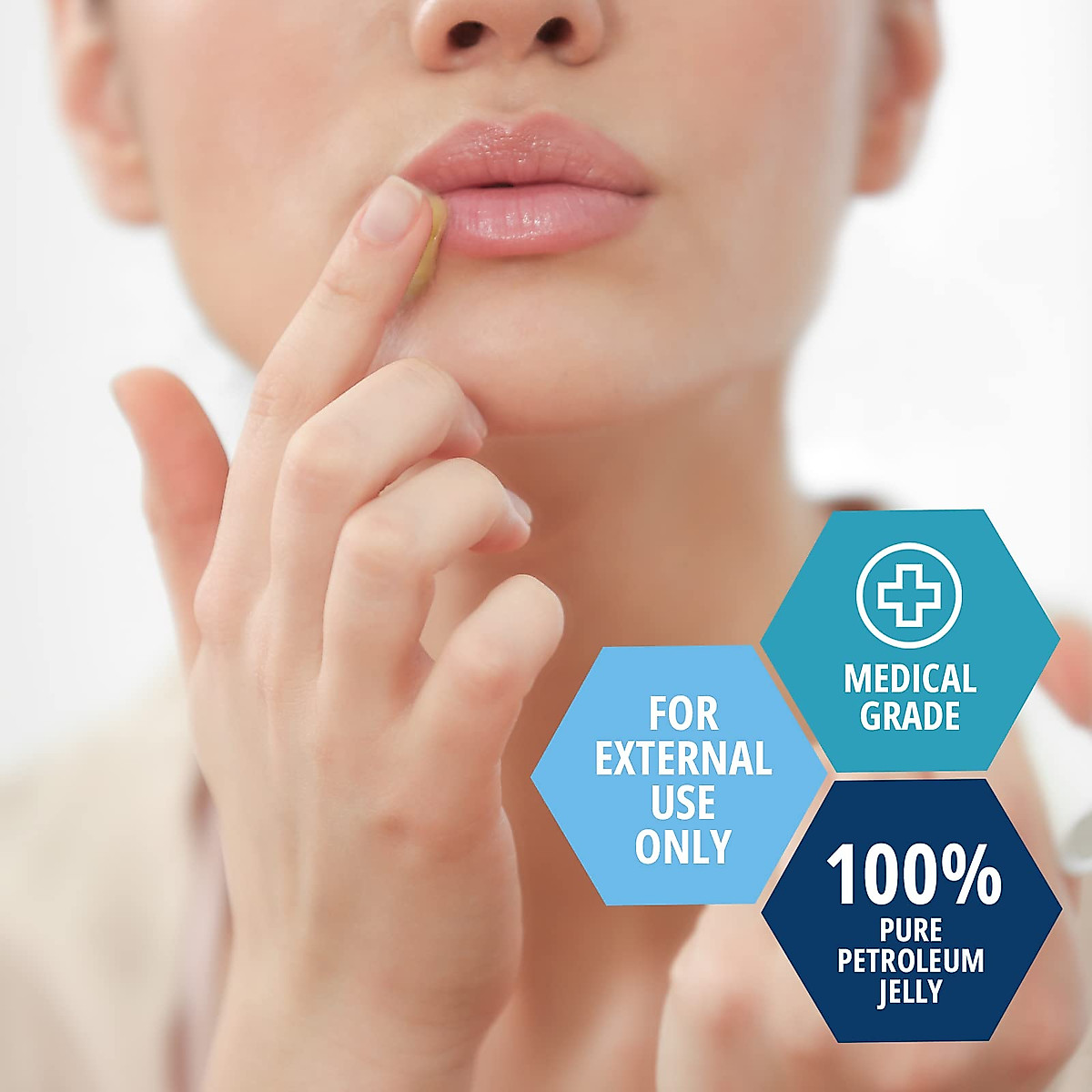 MED PRIDE Pure White Petroleum Jelly Tub 8 OZ - Effective Skin Protectant For Dry Skin, Rashes, Minor Burns & Wounds- Powerful Moisturizer For Chapped Lips, Dry Hands, Chaffed Skin & Diaper Rash