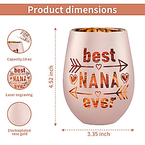 xilaxila Nana Gifts- Best Nana Ever Wine Glass- Mother's Day Gifts for Grandma From Grandkids