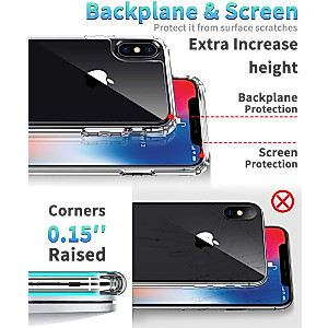 AEDILYS iPhone Xs Max Case,[Airbag Series] with [2 x Tempered Glass Screen Protector] [Military Grade]|15Ft. Drop Tested [Scratch-Resistant]|Wireless Charging | for Apple iPhone Xs Max 5.5 Inc- Clear