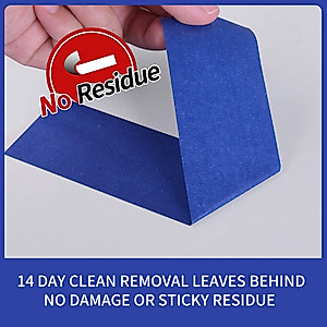 ADHES Blue Painters Tape Blue Tape, 6 Rolls x 1.88 Inch x 60 Yards Masking Tape Paint Tape for Walls, UV Anti,14 Days Clean Remove, Total 330 Yards