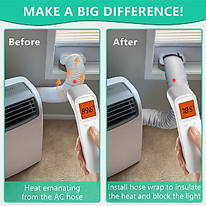 Nuhago Portable Air Conditioner Hose Cover, Portable AC Hose Duct Vent Insulation Sleeve AC Hose Insulated Cover Wrap for 5" & 5.9" Diameter AC Exhaust Hoses Tube for Heat Reduction