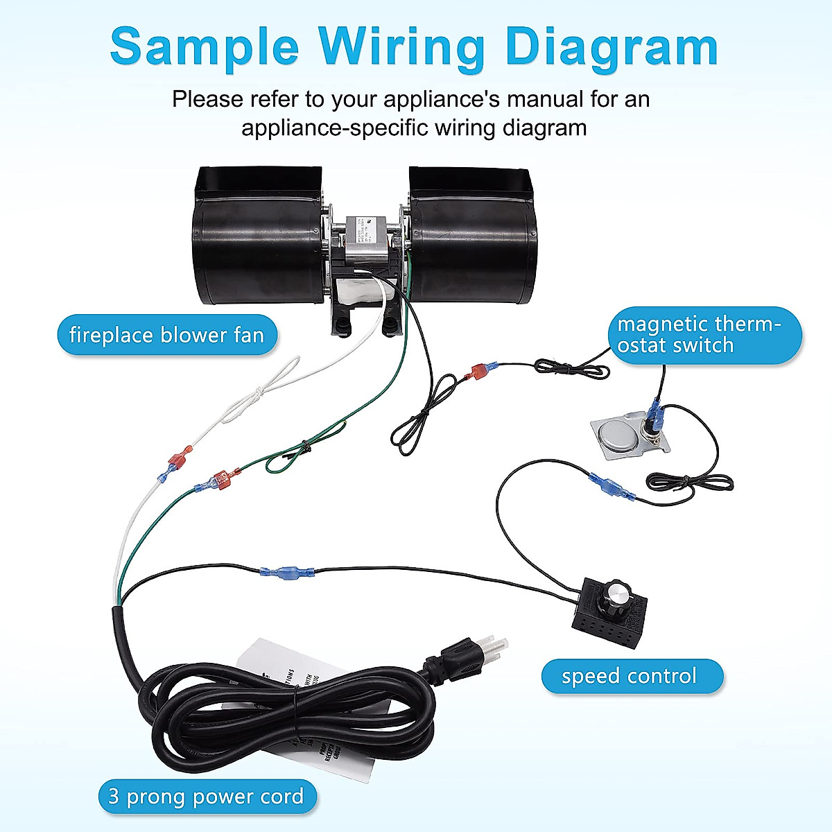 Hipoilk GFK-160A GFK-160 Fireplace Blower Fan Kit for Heat & Glo, Heat N Glo, Heatilator, Quadra-Fire, GTI, and Superior Fireplaces