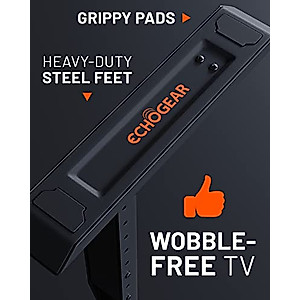 ECHOGEAR Universal Large TV Stand - Height Adjustable Base for TVs Up to 77" - Wobble-Free Replacement Stand Works w/ Any TV Including Vizio, TCL, Samsung & More - Flat Design Compatible w/ Soundbars