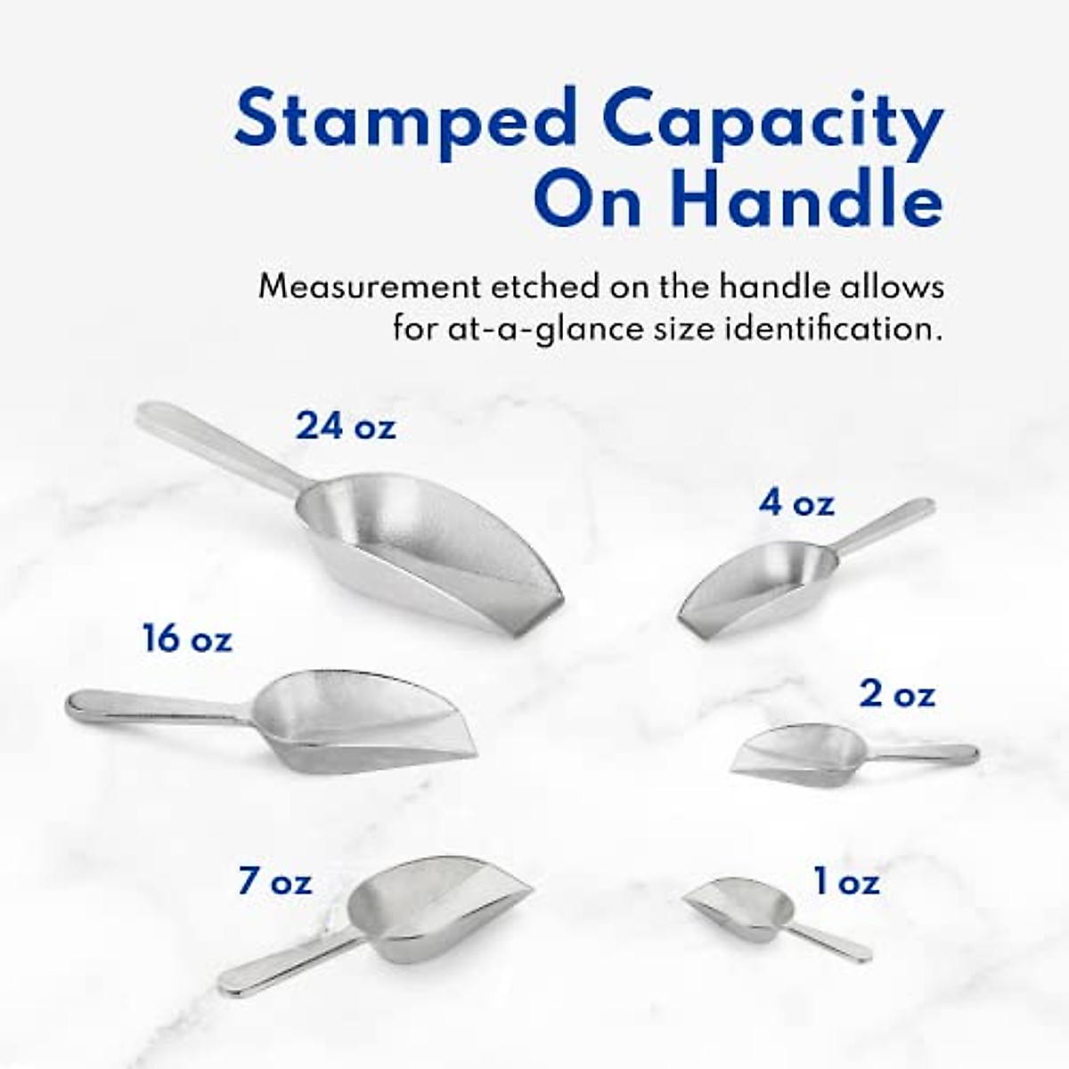 New Star Foodservice 34622 Cast Aluminum Flat Bottom Utility Scoop, 1 oz, Extra Small Size, Silver (Hand Wash Only)