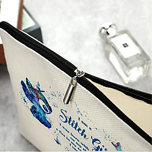 Decohim Cute A Girl Makeup Bag Cosmetic Bag Funny Cartoon Merchandise Decor Stuff TV Show Hawaiian Friendship Gifts for Fans Teenage Girls Sister Daughter Friends Nurse Birthday Graduation Friendship