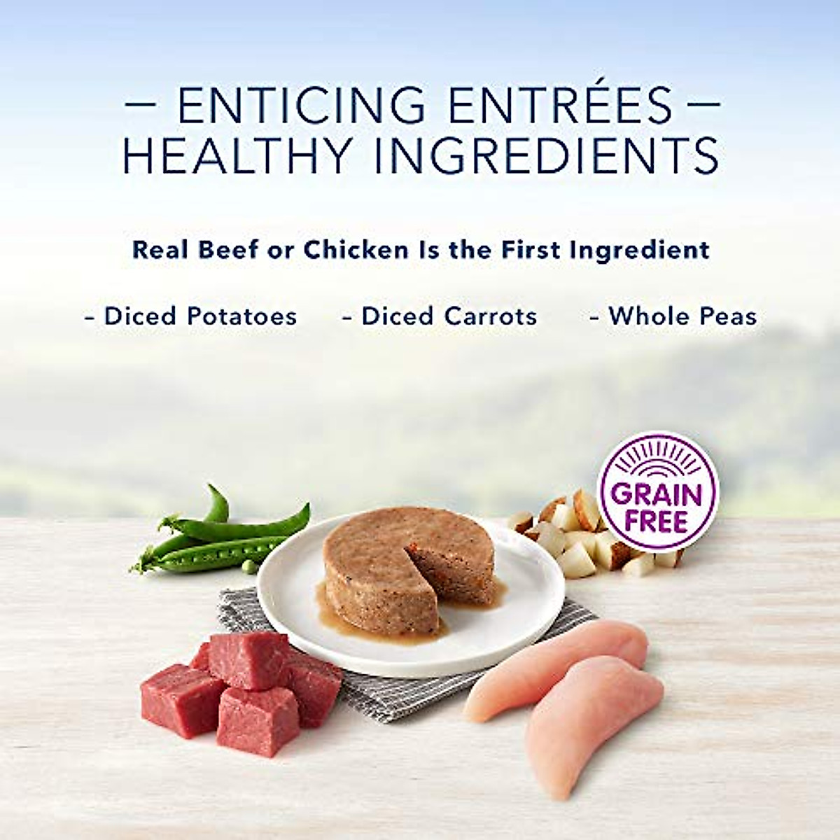 Blue Buffalo Delights Natural Adult Small Breed Wet Dog Food Cups, Pate Style, Grilled Chicken & Top Sirloin 3.5-oz (12 Pack- 6 of Each Flavor)