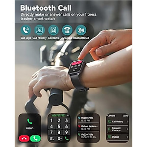 Smart Watch for Men Women with Bluetooth Call/Alexa Voice, 1.8 Inch Waterproof Fitness Tracker Smartwatch,Steps/Calorie/SpO2/Heart Rate/Sleep Monitor, 7-Day Battery Life, iOS Android Phone Compatible