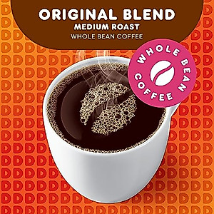 Dunkin' Original Blend Medium Roast Whole Bean Coffee, 12 Ounces (Pack of 6)