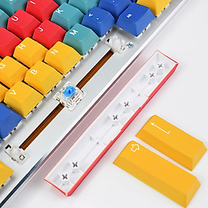 MOLGRIA Tint Plates Keycaps, 133 Set Colorful Keycaps for Gaming Keyboard, PBT Cherry Profile Dye Sublimation Keycap for Gateron Kailh Cherry MX 104/87/74/61 60 Keyboard