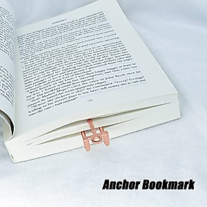 Anchor Book Page Holder Bookmark, Hands Free Reading Book Opener, Hold Books Open Tool, Classic Reading Accessories for Men Women Book Lovers, Elegant Rose Gold