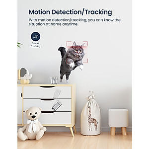 GNCC Pet Camera with Phone APP, Indoor Camera for Baby/Pet/Security(2 Pack), Wi-Fi Camera with Motion/Sound Detection, SD&Cloud Storage, 2-Way Audio, Horizontal Remote, Manual Up and Down