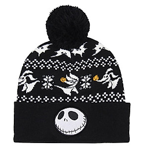 Disney The Nightmare Before Christmas Jack Skellington and Zero Beanie Scarf Set Black