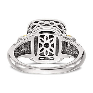 Shey Couture Sterling Silver with 14K Accent Antiqued Black Onyx Ring QQTC1130-7