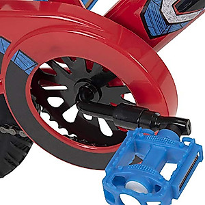 Huffy Marvel Spider-Man Kid Bike Quick Connect Assembly, Handlebar Plaque & Training Wheels, 16" Wheel, Red