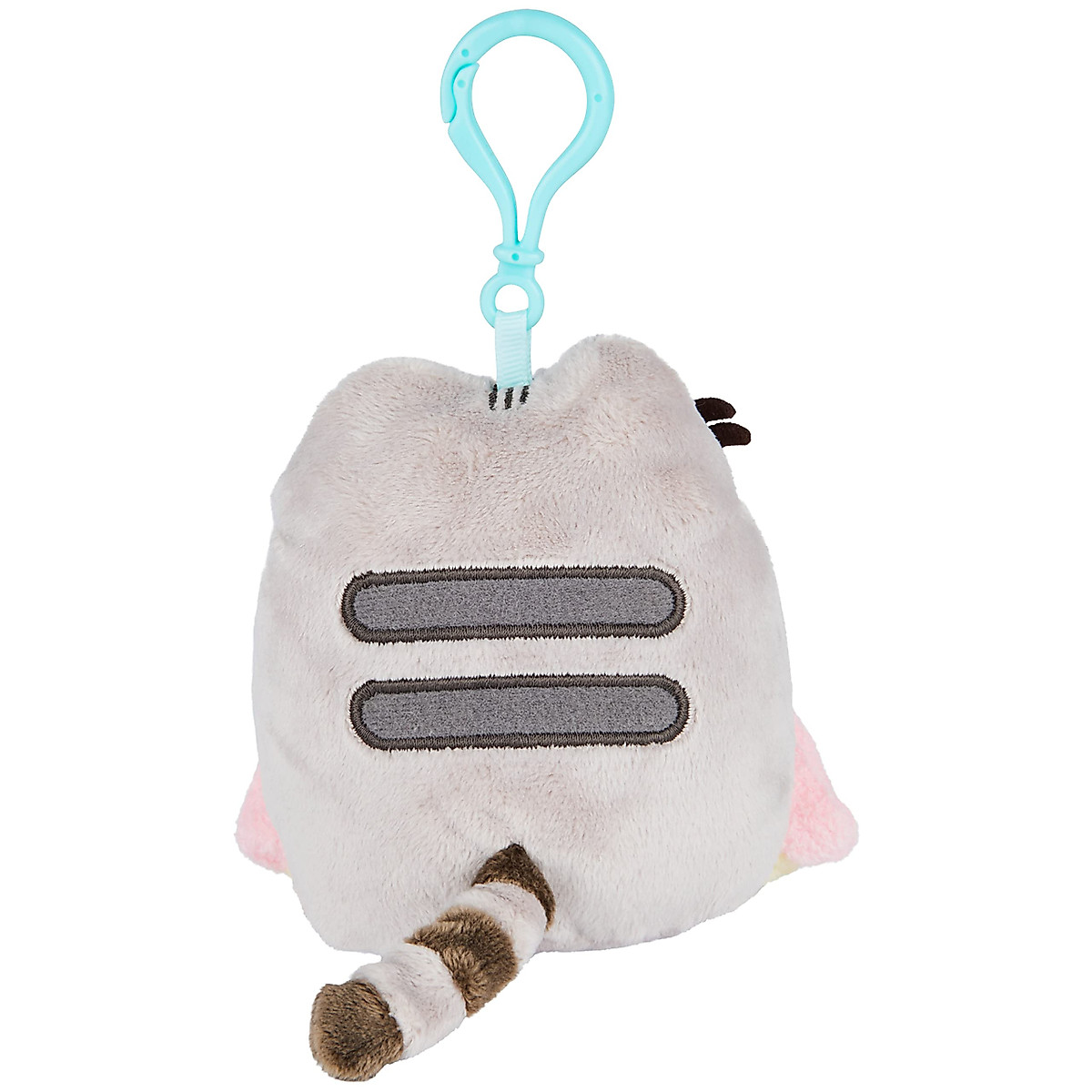GUND Pusheen Rainbow Plush Backpack Clip, Stuffed Animal for Ages 8 and Up, Gray/Rainbow, 5”
