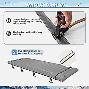 ATEPA Backpack Camping Cot for Adult Heavy Duty Sleeping Cot with Carry Bag Ultralight Folding Tent Camping Cot Bed for Outdoor Travel Hiking Camp Backpack Camping Bed Nap