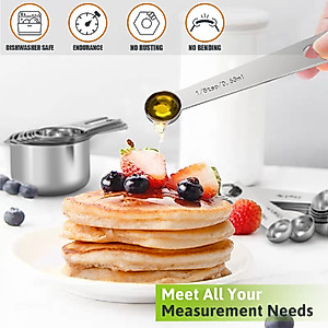 Paincco Stainless Steel Measuring Cups & Spoons Set of 21, Includes 7 Nesting Metal Measuring Cups, 9 Measuring Spoons and 5 Mini Measuring Spoons, Kitchen Gadgets for Cooking & Baking