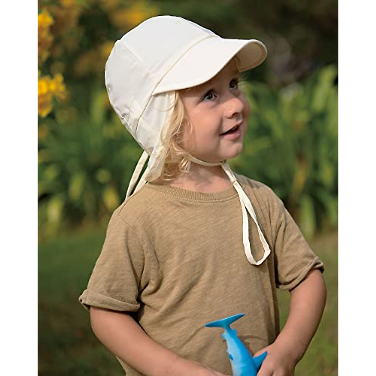 FURTALK Baby Sun Hat UPF 50+ Adjustable Baby Boys Girls Quick Drying Summer Beach Hat with Neck Flap for Traveling Swim Hat Beige