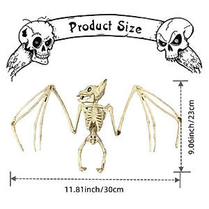 Aweilan Halloween Animal Skeleton,Horrible Bat Skeleton Simulation Bat Model Vivid Bat Bone for Yard Garden Lawn Patio Halloween Party Favors Decor, 2pcs