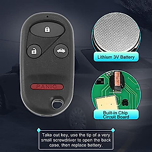 X AUTOHAUX 315MHz KOBUTAH2T Replacement Smart Proximity Keyless Entry Remote Key Fob for Honda Accord 1998-2002 for Acura TL 1999-2001 4 Buttons