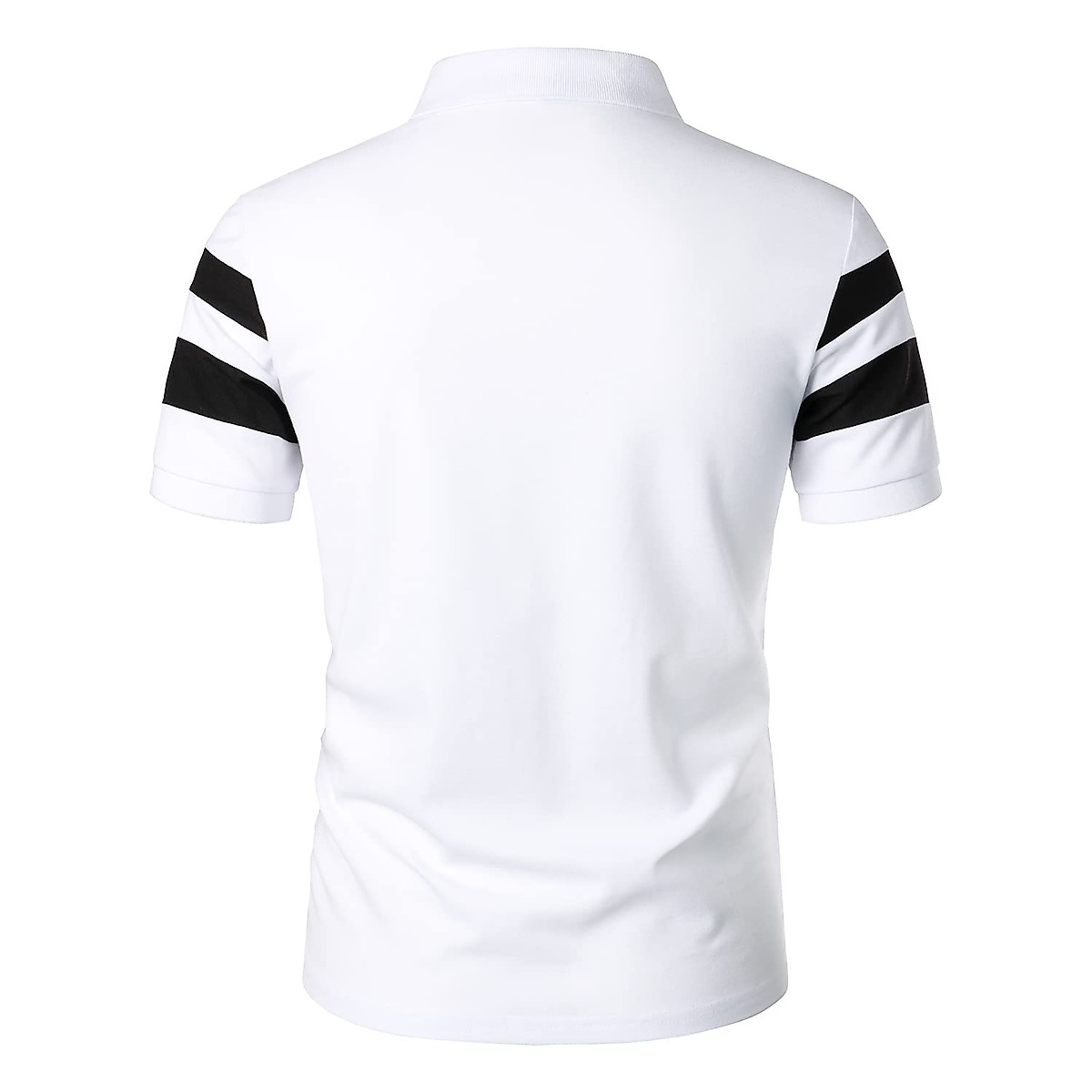 HOOD CREW Mens Short Sleeve Polo Shirts Stylish Design Summer T Shirt White M
