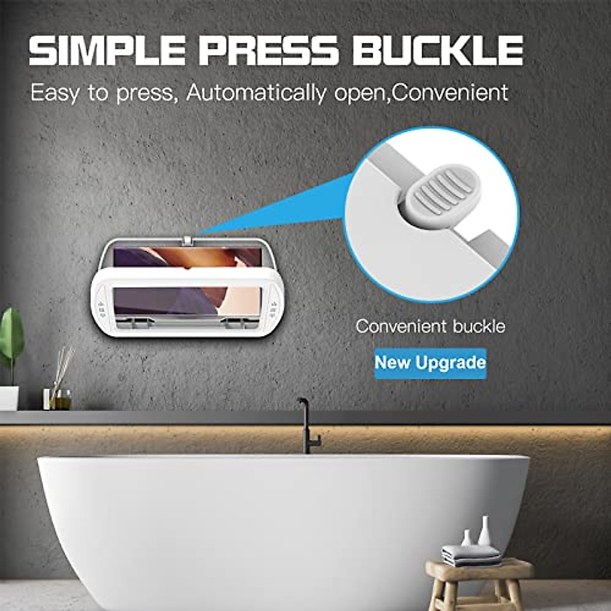 Wmbzxh Shower Phone Holder Waterproof Phone Mount Case for Shower Wall 360° Rotation Anti-Fog HD Touch Screen Bathroom Phone Holder for iPhone 11 12 13 Pro XR XS MAX Samsung Galaxy S21