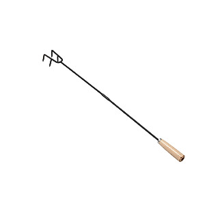 HOSKO Steel Fire Pit Poker Stick -33 Inch Long Fireplace Tool with Wood Handle - Suit for Outdoor Camping Fireplace Tool Stoke Campfire Fireplace Indoor or Outdoor Use