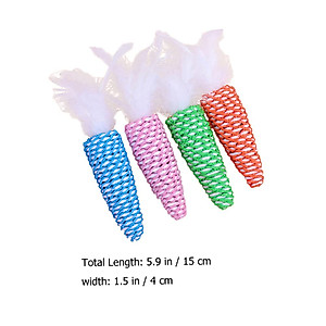 balacoo 4pcs Cat Carrot Toy Cat Dental Chew Ball Braided Dog Rope Toys Cat Chew Toy Catnip Toys Cat Toys Dog Chew Toys for Small Dogs Wand Kitten Toys The Cat Indoor Cat Artificial