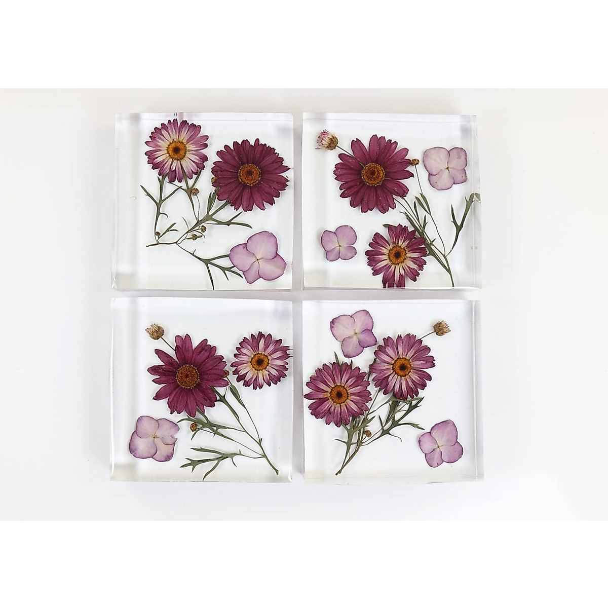 Resin Tray Molds Silicone, 13.5" Large Rectangle Deep Tray Resin Mold and 4 Piece Square Deep Coaster Molds, Silicone Tray Board Table Resin Mold & Handles, Floral Preservation Bouquet Resin Mold