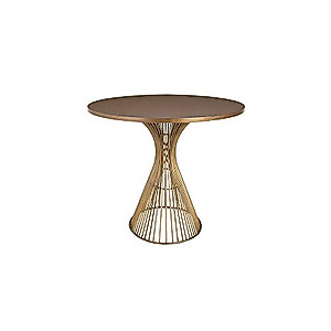 INK+IVY Mercer Dining Oval Solid Wood Tabletop, Metal Wire Frame Base Mid-Century Modern Style Dinner Tables, 70" Wide, Bronze