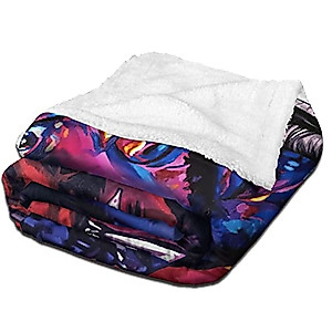 Flannel Fleece Throw Blanket Couch Blanket 50"x40" ,3D Printing Soft Lightweight Durable Cute Home Decoration Warm Plush Lamb Wool Blanket Kid Custom cudi Blanket for Office