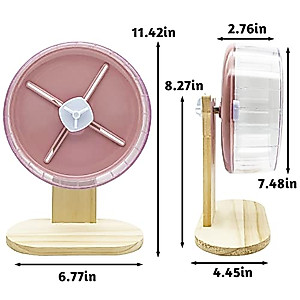 Hamster Silent Exercise Wheel Quiet Spinning Candy-Color Running Wheels with Height-Adjustable Stand for Hamster Gerbils Dwarf Hamster Mice Rat Teddy Hamster