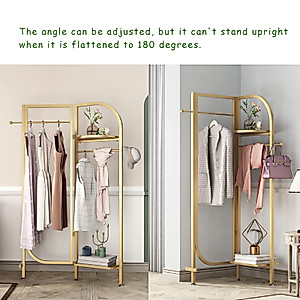 DOORXIFO Corner Gold Metal Clothing Racks,Heavy Duty Freestanding Clothes Racks Coat Rack for Hallway Entryway,Design Unique Garment racks Display Racks for Hanging Clothes