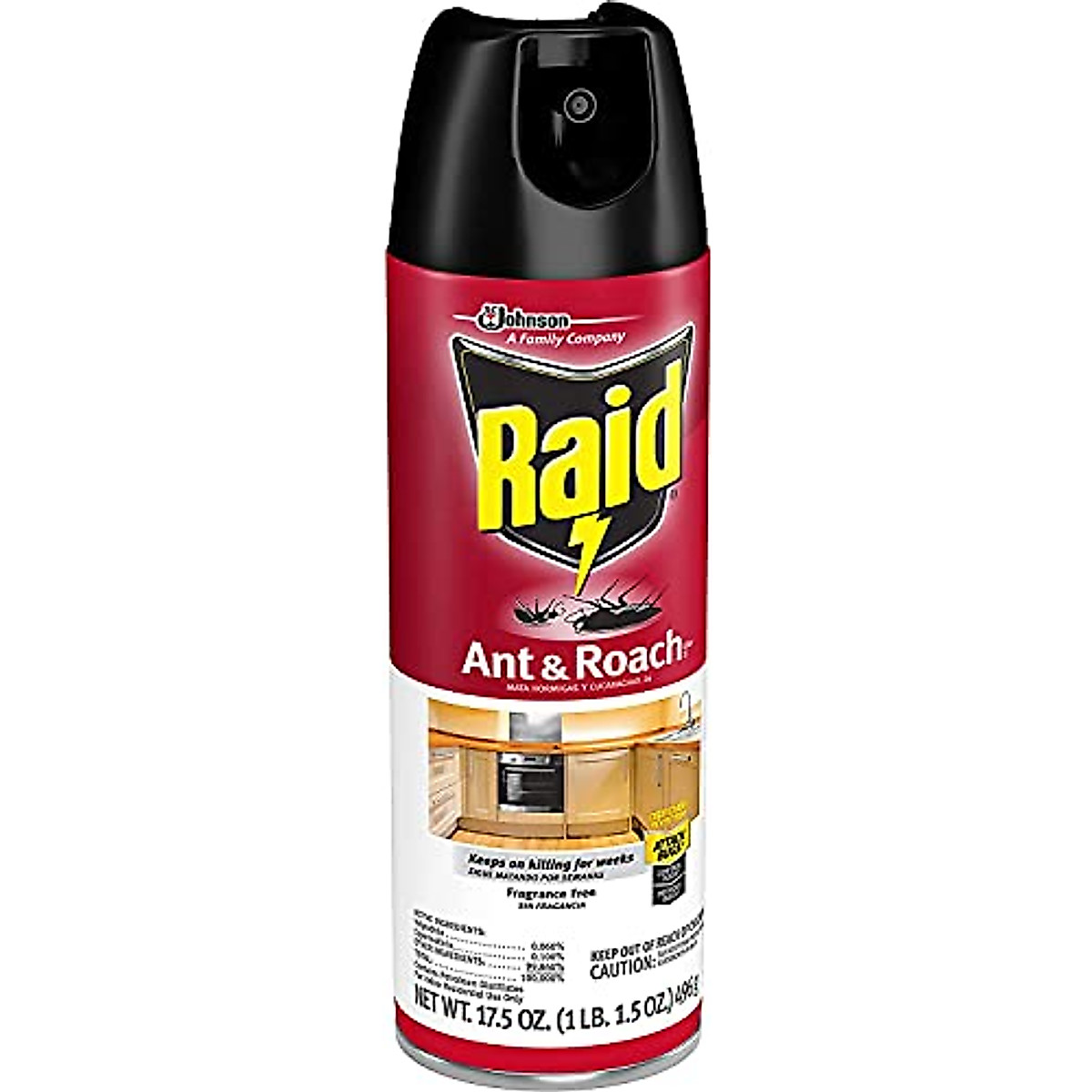 Raid Ant and Roach Killer, Fragrance Free, 17.5 OZ