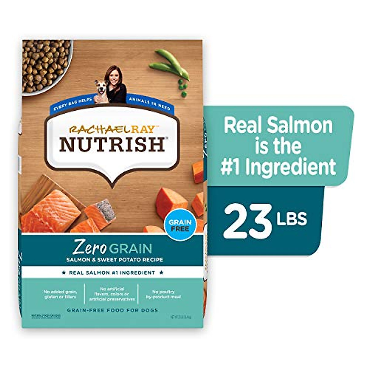 Rachael Ray Nutrish Zero Grain Dry Dog Food, Salmon & Sweet Potato Recipe, 23 Pounds