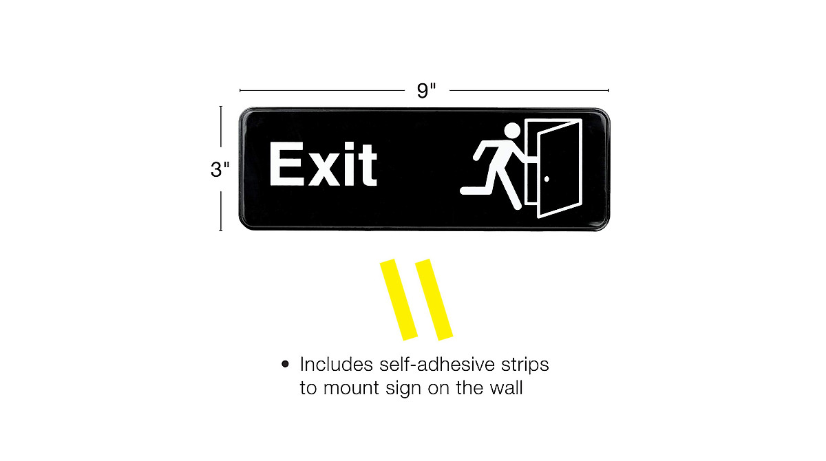 Buy Excello Global Easy Mount Exit Signs - Pack of 3