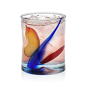Libbey Blue Ribbon Impressions Rocks Glasses, 12.5-ounce, Set of 4