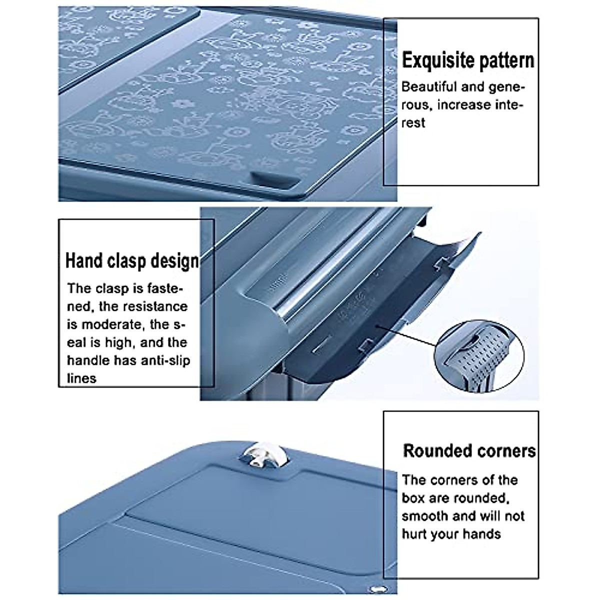Easy Move Groceries Organizer Plastic Storage Bins Baskets for Clothes Shoes Blankets,Under Bed Lidded Storage Bins,Large Capacity Storage Box Containers with Wheels-Yellow 11l(11x9x6.6inch)