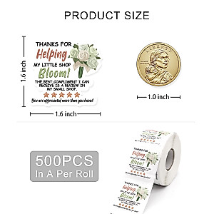 Thanks for Helping My Little Shop Bloom Stickers,Thank You Stickers,Small Shop Stickers,Mail Envelopes Stickers Handmade Stickers for Small Business,Handmade Goods,Online Retailers,500 PCS
