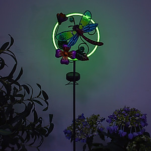 Elfengarden Garden Solar Lights Pathway Decorative -Garden Stake Metal Lights Yard Art Waterproof LED Garden Lights for Patio Yard Walkway Pathway Lawn Decorations (Butterfly)