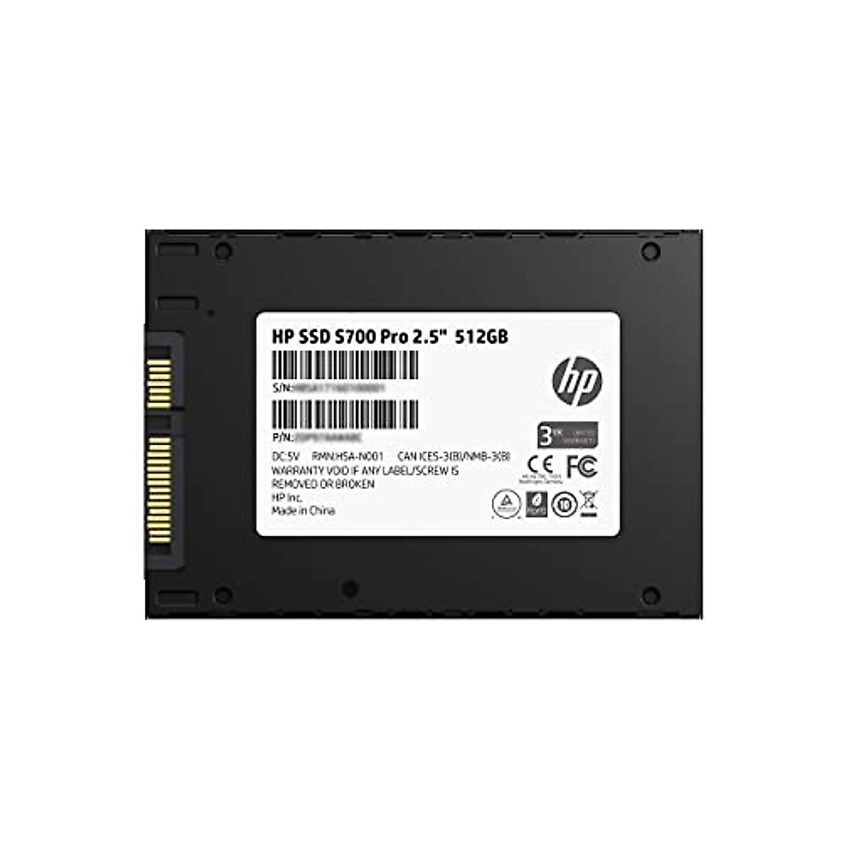 HP SSD S700 Pro 2.5" 512GB SATA III 3D NAND Internal Solid State Drive (SSD) 2AP99AA#ABL