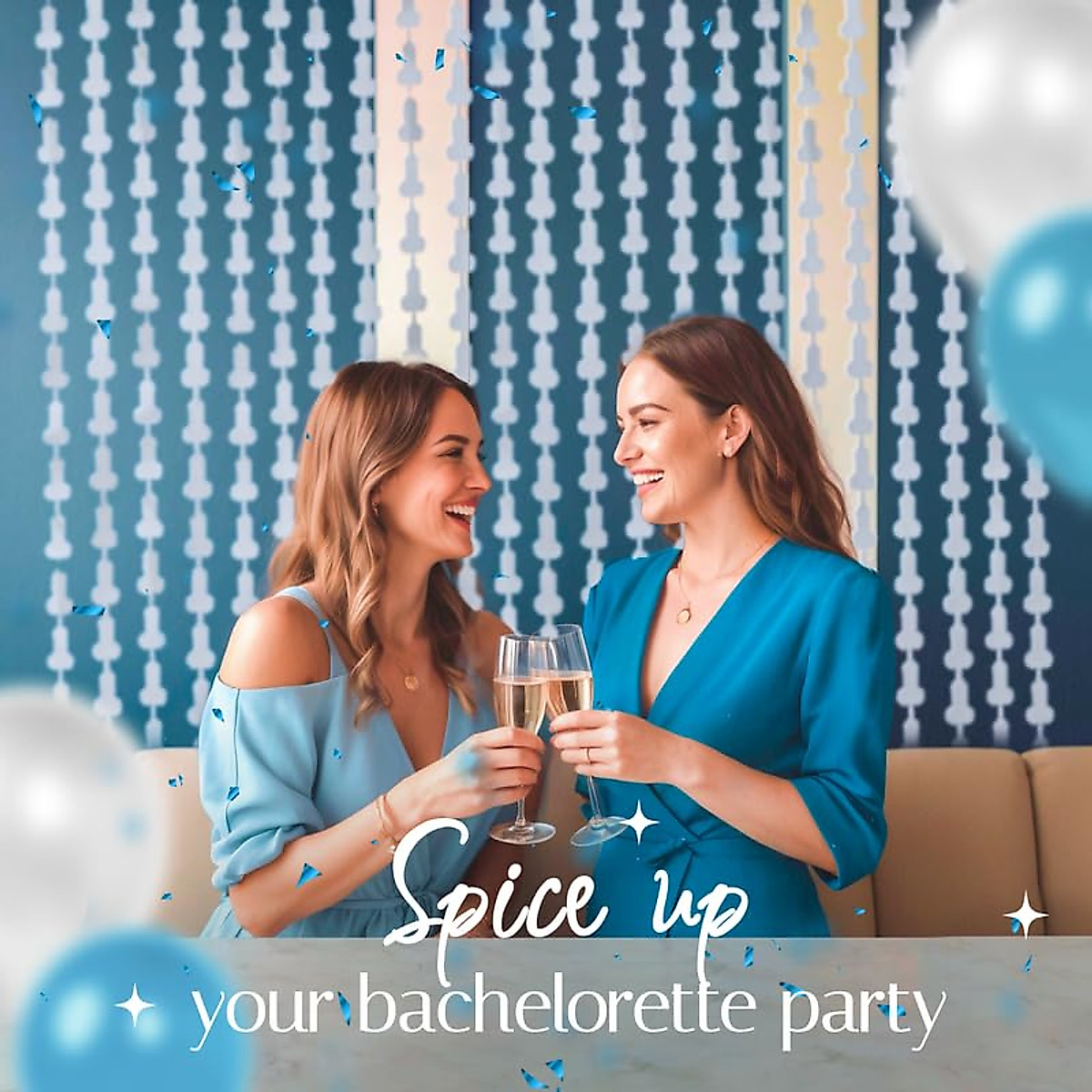 2 Pack Spicy Shining Silver Bridal Shower Backdrop - Foil Curtains - Creative Bachelorette Party Decorations - Bridal Shower Decor for Photoshoots - 3.3 x 6.6 Ft