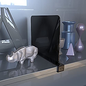 BTSD-home 6 Pack Acrylic Shelf Dividers for Closet Organization Clear Shelf Dividers for Wood Shelves in Bedroom, Kitchen and Office（Black）