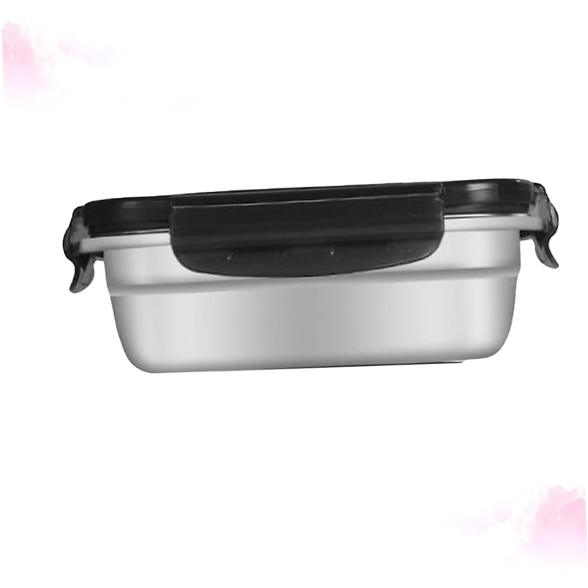 Mikinona Stainless Steel Food Storage Container with Lid Black for Fruits and Vegetables Refrigerator Storage Box and Stylish Design