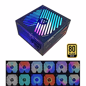 Apevia ATX-PM1000W Premier 1000W (No PCIe 5.0 & No Gen 5 12VHPWR Cable) 80+ Gold Active PFC ATX Semi-Modular Gaming Power Supply with 366 RGB Modes