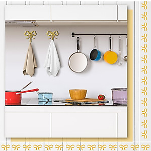 Lineshading 2 Pcs Christmas Wall Decor Gold Bow Knot Hooks Brass Bow Wall Hooks Door Hanger Towel Hooks Brass Coat Hooks Decorative Hooks for Christmas Bathroom Living Room Kitchen Decor (S)